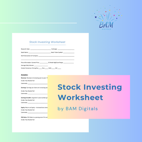 Stock Investing Worksheet | bamdigitals.com