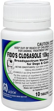 Fido's Closasole Broadspectrum wormer | Macleay Pets Plus