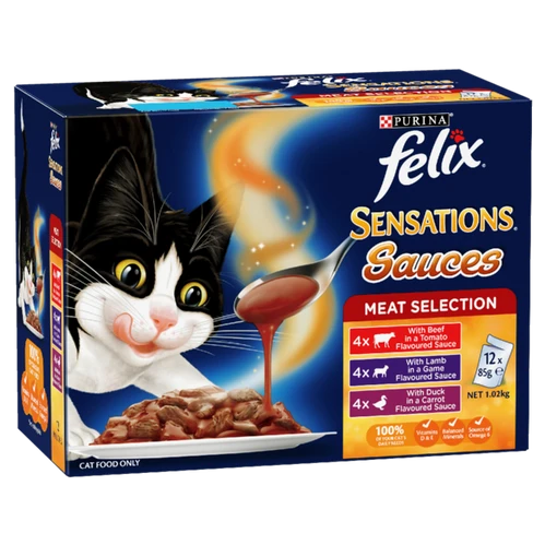 Felix Sensations Sauces (12 Pack) meat selection | Macleay Pets Plus
