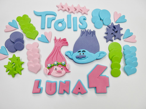 Edible Fondant Trolls Cake Topper | The Cake Fairy Craft