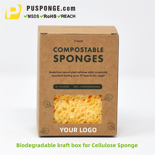 Biodegradable kraft paper packaging for Sponge wholesale | PUSPONGE ...