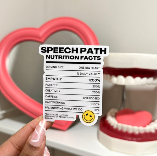 Speech Path Nutrition Facts Sticker | JRC the SLP