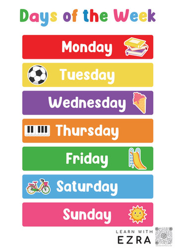 Days of the Week Wall Chart | Learnwithezra