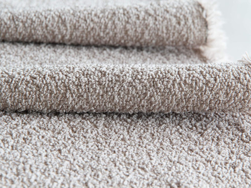 28 inches 71 cm Upholstery Fabric Remnant Oatmeal Bouclé | LinenSpace
