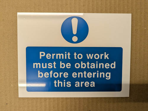 PERMIT TO WORK MUST BE OBTAINED - SIGN | Plumridge & Peters Ltd
