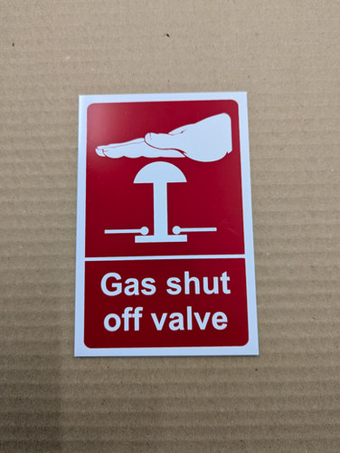 GAS SHUT OFF VALVE - STICKER | Plumridge & Peters Ltd