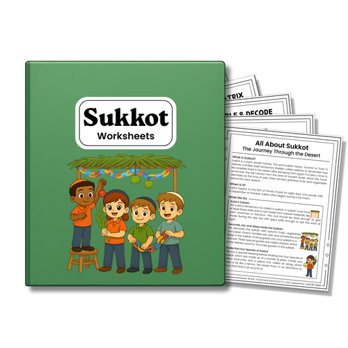 Sukkot Worksheets: Color Collection | Jewish Ed Printables I Alef Bet Games