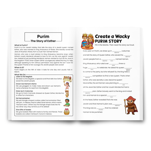 Purim Worksheets | Jewish Ed Printables I Alef Bet Games