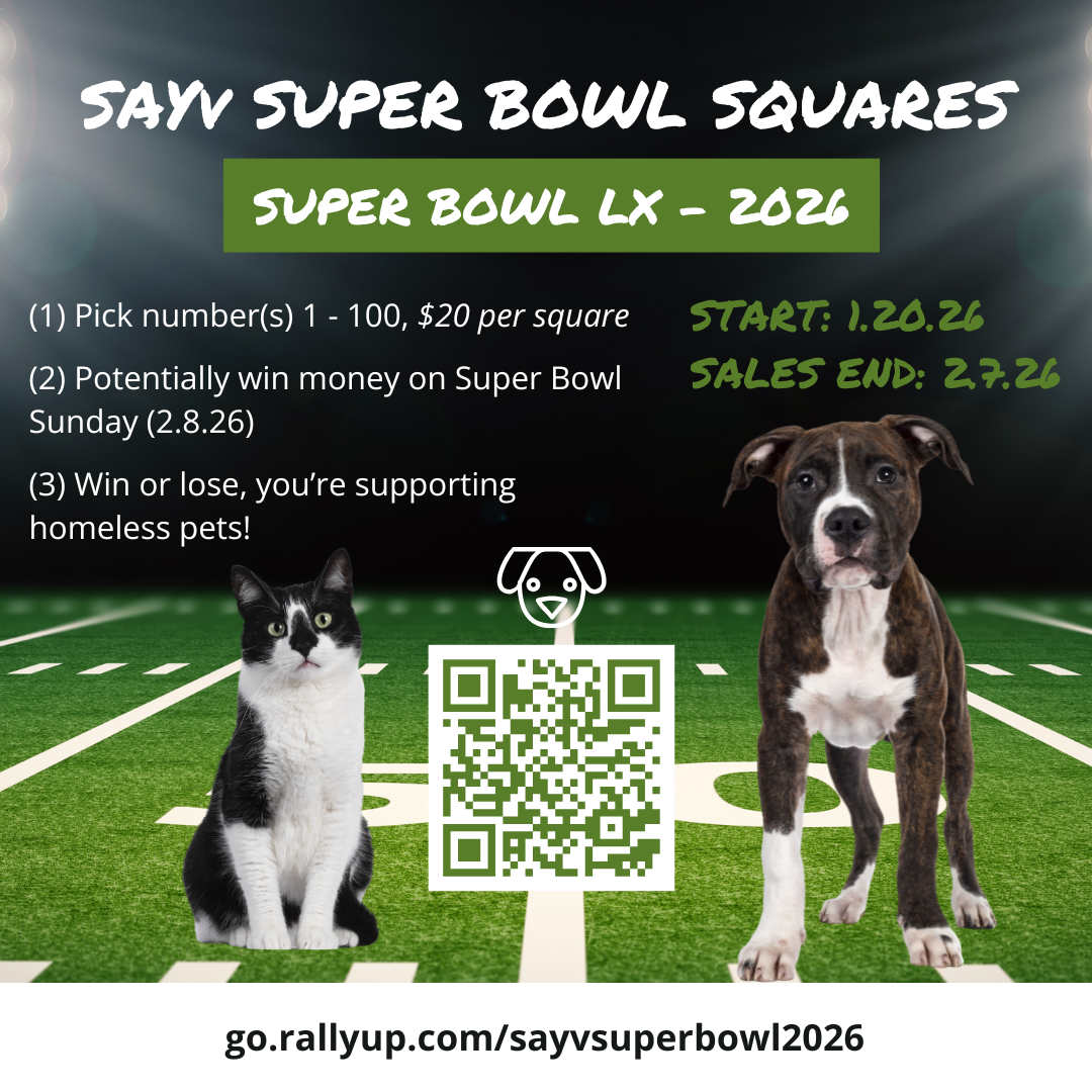SAYv 2026 SUPER BOWL LX SQUARES | SAYv Animal Org