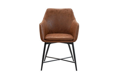 Elegant Retro-Style Tan Dining Chairs | ARRAMOUNT