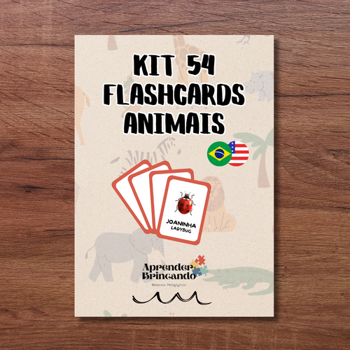 Kit 54 Flashcards - Animais | Aprender Brincando