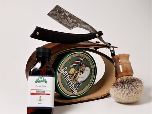 Canister Damascus Straight Razor. | Ale Razors