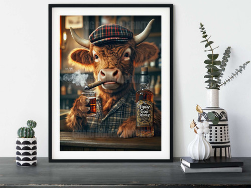Highland Cow Drinking Whisky | Dundee Photographer