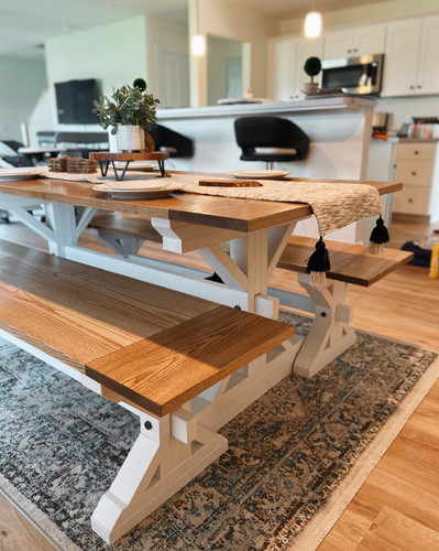 'The Storyteller' Modern Farmhouse Trestle Dining Set | Path Design Co.