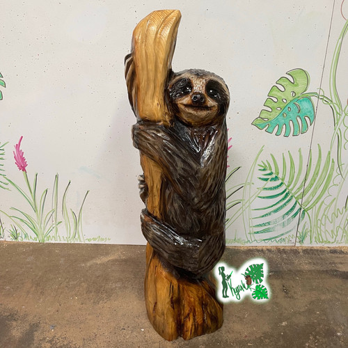 3’ Sloth Chainsaw Carving by Kyra Waits | Kyra Waits