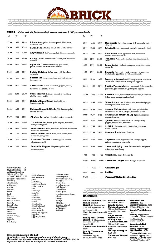 Food Menu | thebricknew