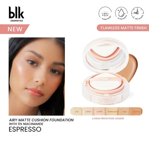 BLK Cosmetics Airy Matte Cushion Foundation SPF15 - Espresso | Pinay Glow