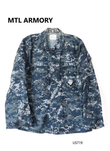 SIZE 35 SHORT US NAVY ARMY BLUE DIGITAL NWU BLUEBERRY SHIRT | MTL ARMORY