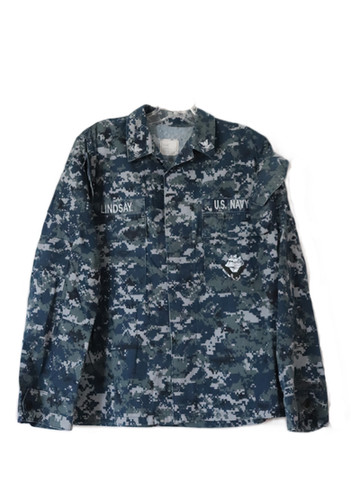 SIZE 35-S US NAVY ARMY BLUE DIGITAL NWU BLUEBERRY SHIRT | MTL ARMORY