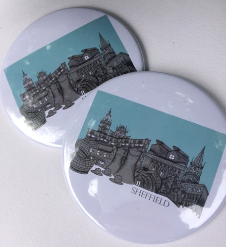 Round Magnet Sheffield Cityscape | theyorkshireprint