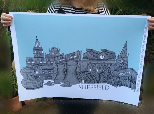 Various size Sheffield Skyline Signed Prints | theyorkshireprint