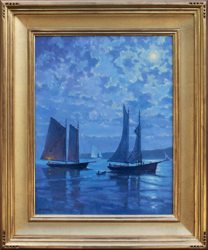 Moonlight Gathering, 18" x 24, Oil on Canvas | Mariner Gallery