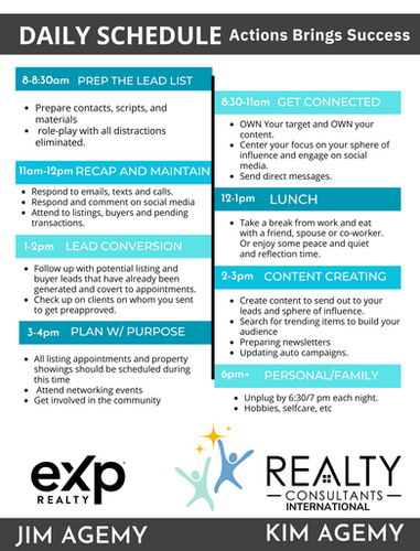 Daily Schedule For Agents | Knowledge Is Power U