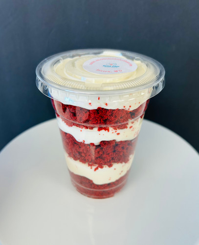 Red Velvet Cake Cup with cream cheese icing | sweetedenbakeshop