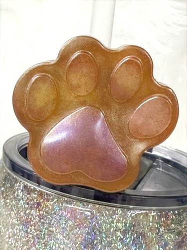 Large Dog Paw Straw Topper | PS Creations ICTBrown paw with pink pads ...