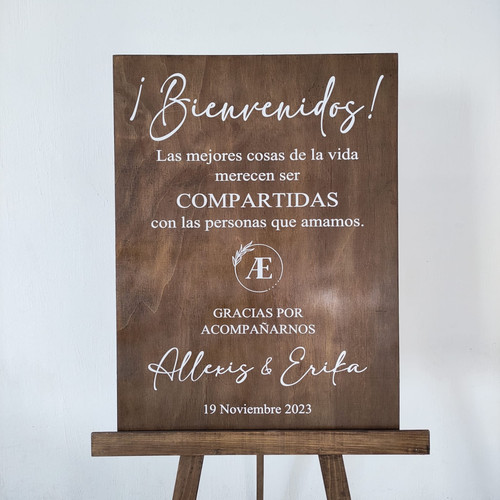 Letrero Bienvenida Recepción con Tripié