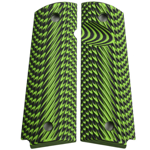 1911 Neon Green Cross Hatch G10 Grips