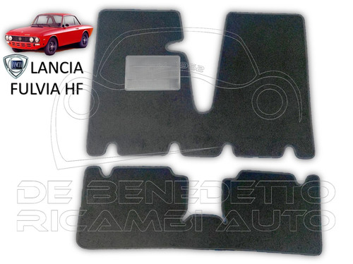 SERIE TAPPETI IN MOQUETTE LANCIA FULVIA HF NERI | RICAMBI DE BENEDETTO