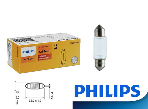 12854CP LAMPADINA A SILURO 12V10W X38 PHILIPS | RICAMBI DE BENEDETTO