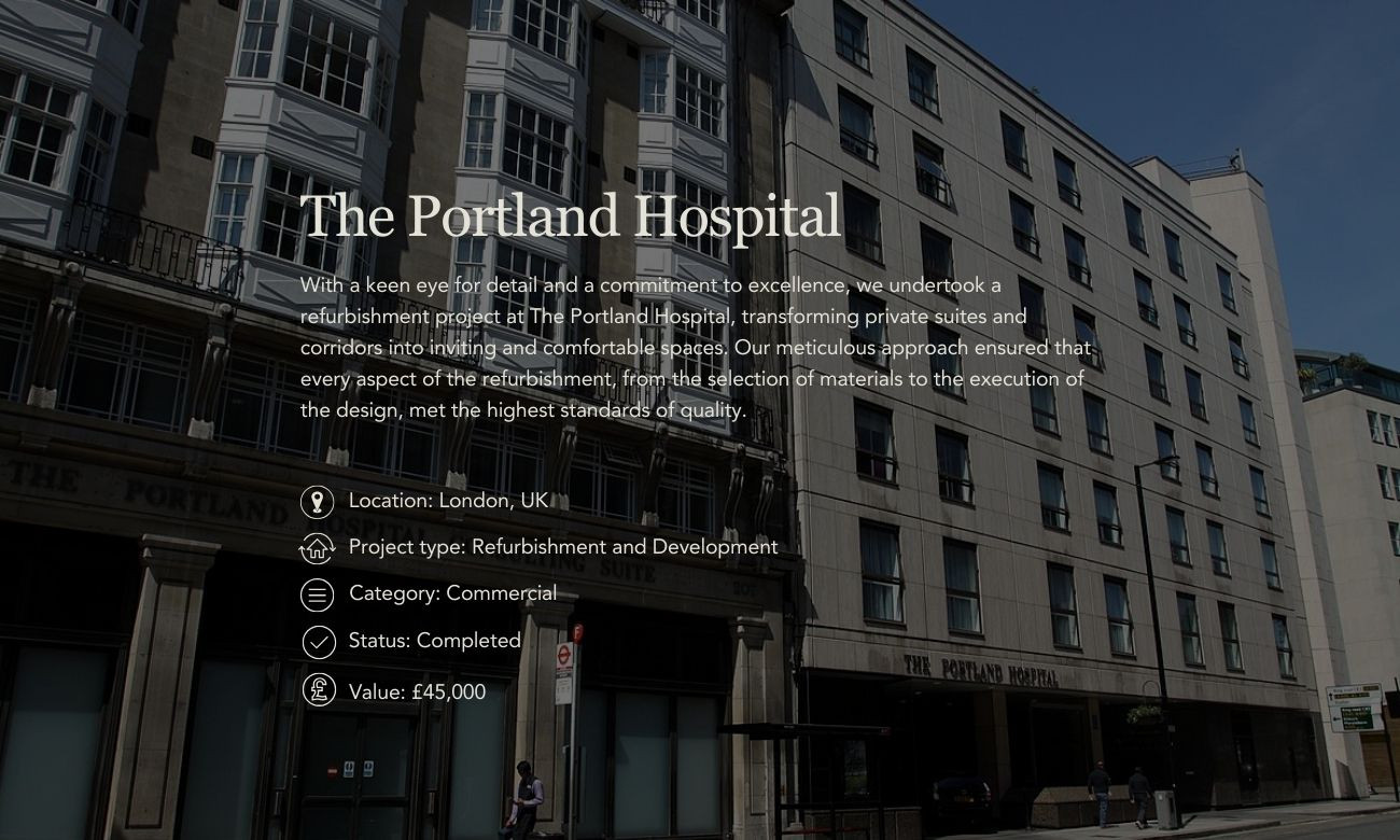 The Portland Hospital | Adam Renovations Ltd