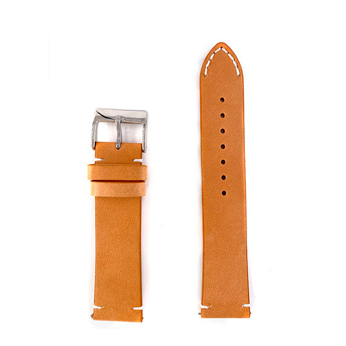 22mm Beige Leather Watch Strap | Strapshk