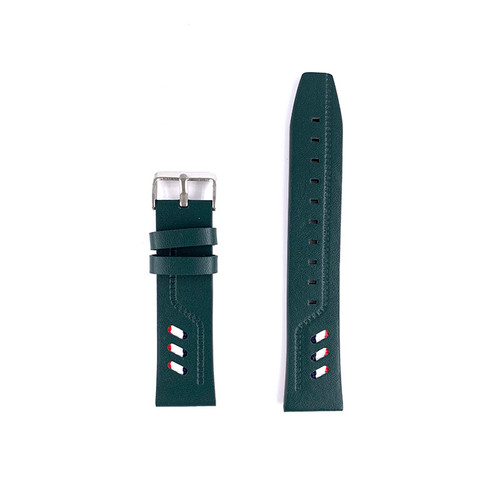 22mm Green Leather & Nylon Watch Strap | Strapshk