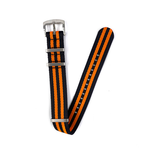 22mm Black and Orange Nato Watch Strap | Strapshk