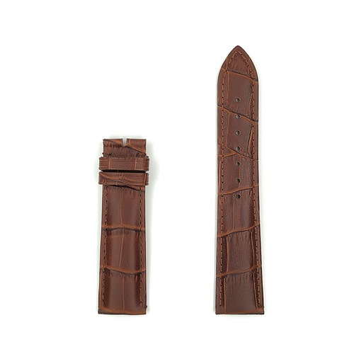 20mm Brown Embossed Leather Watch Strap | Strapshk