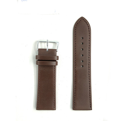 24mm Deep Brown Leather Watch Strap | Strapshk