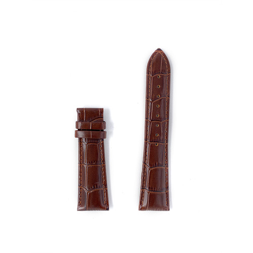 23mm Brown Embossed Leather Watch Strap | Strapshk