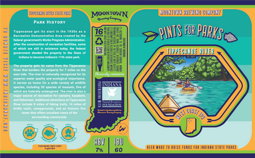 Pints for Parks Label: Tippecanoe | moontownbeer