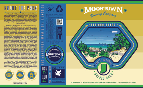 Pints for Parks Label: Indiana Dunes | moontownbeer