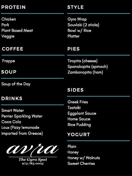 Avra Spot | Montclair | Greek Food