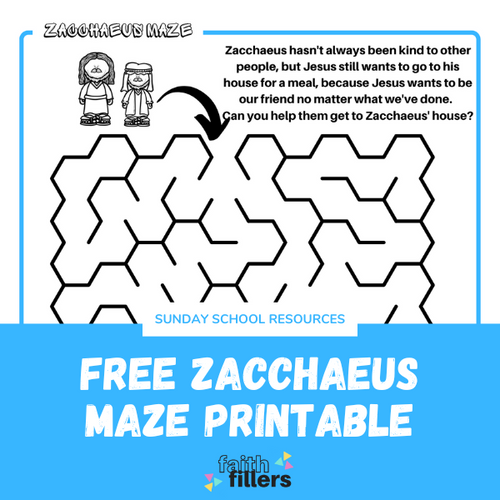 FREE Zacchaeus Maze Printable | Faith Fillers