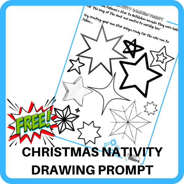FREE Christmas Nativity Drawing Prompt Printable | Faith Fillers