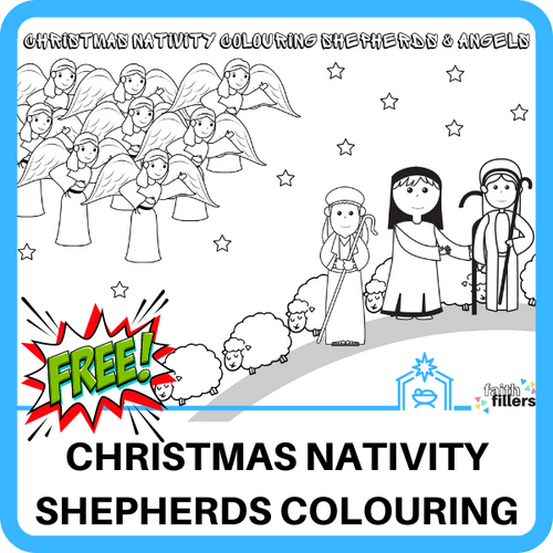 FREE Christmas Nativity Shepherd Colouring Printable | Faith Fillers