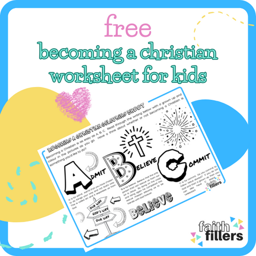 Becoming a Christian Worksheet | Faith Fillers