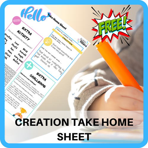 FREE Creation Take Home Sheet | Faith Fillers