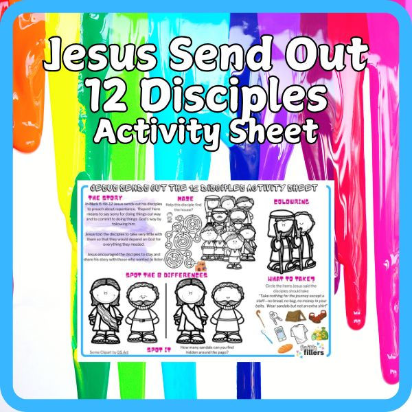 Jesus Sends Out 12 Disciples Activity Sheet | Faith Fillers