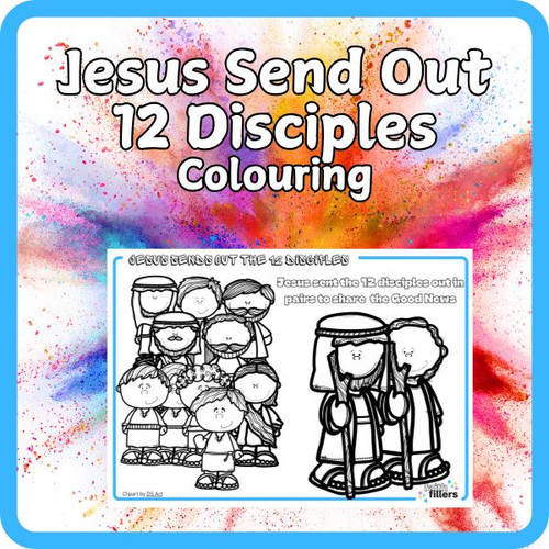 Jesus Sends Out 12 Disciples Colouring | Faith Fillers